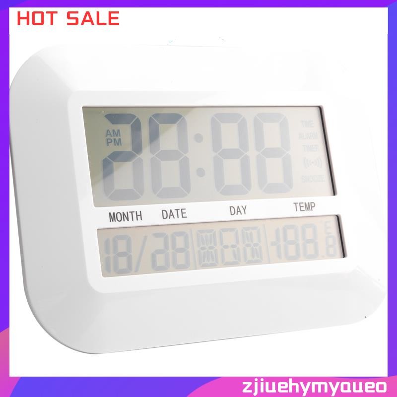 Digital Wall Clock Battery Operated Simple Large Temperature Calendar ...