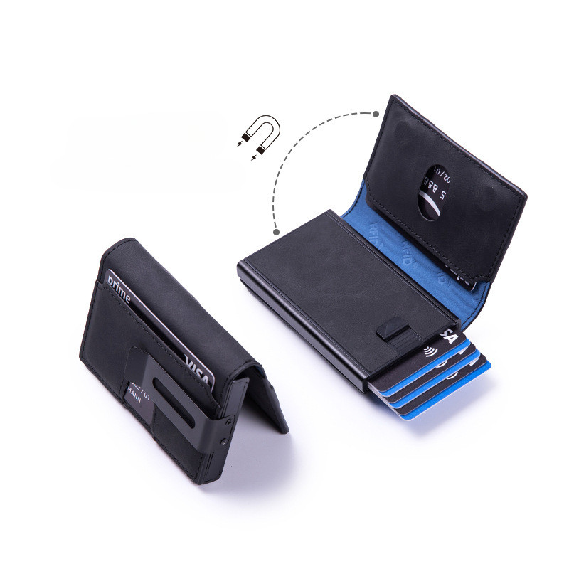 Slim RFID Blocking Pocket Wallet Minimalist Pop up Card Holder With ...