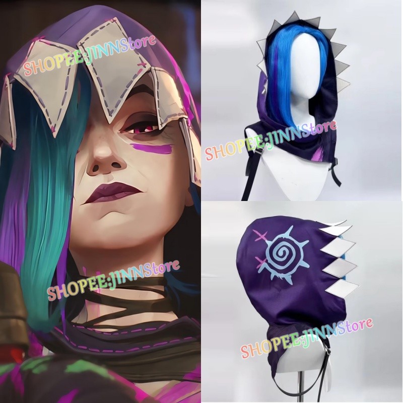 - JINN - League of Legends Arcane Season 2 JINX Cosplay Shark Cap Wig ...