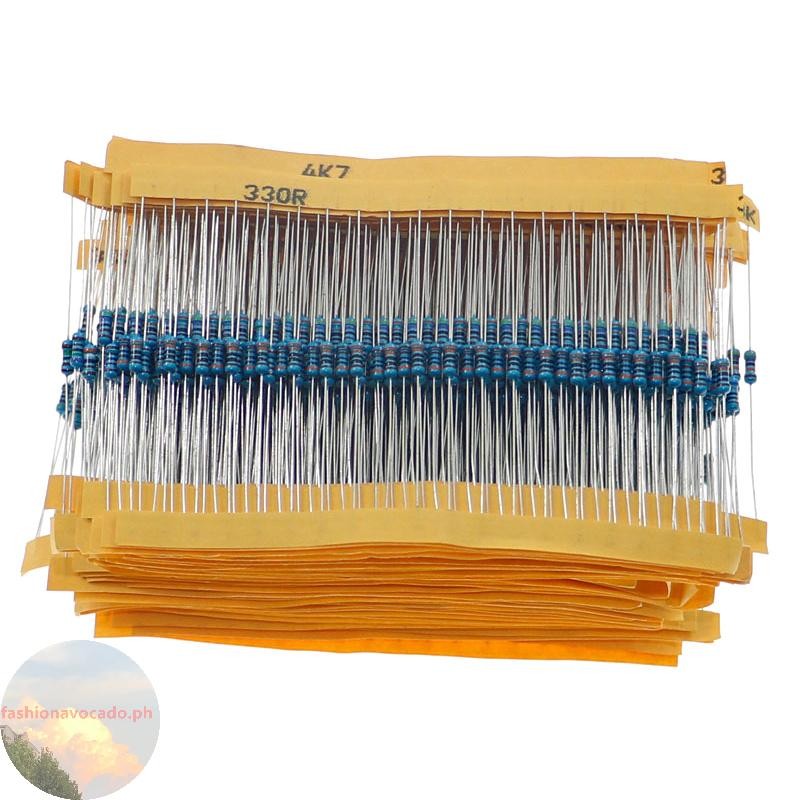 FHPH 600pcs/box 30 Kinds 1/4W Resistance 1% Metal Film Resistor Pack ...