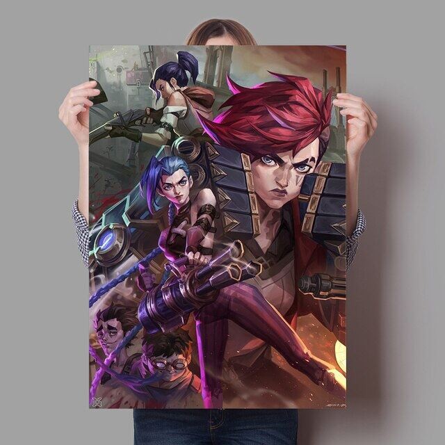 Popular Poster Arcane League of Legends Tv Poster Game Role Jinx Vi ...