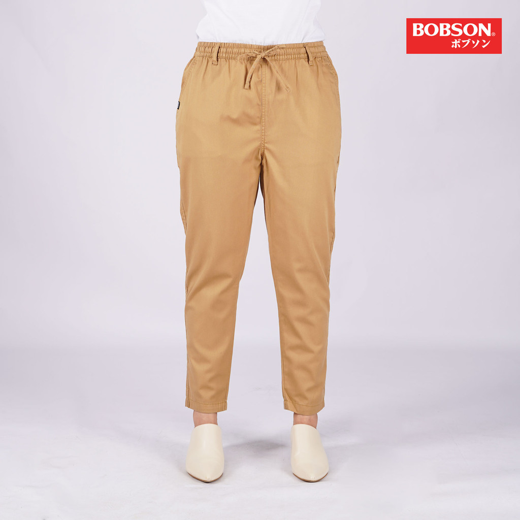 Bobson Japanese Ladies Basic Non-Denim Drawstring Pants 170322 (Khaki) | Shopee Philippines