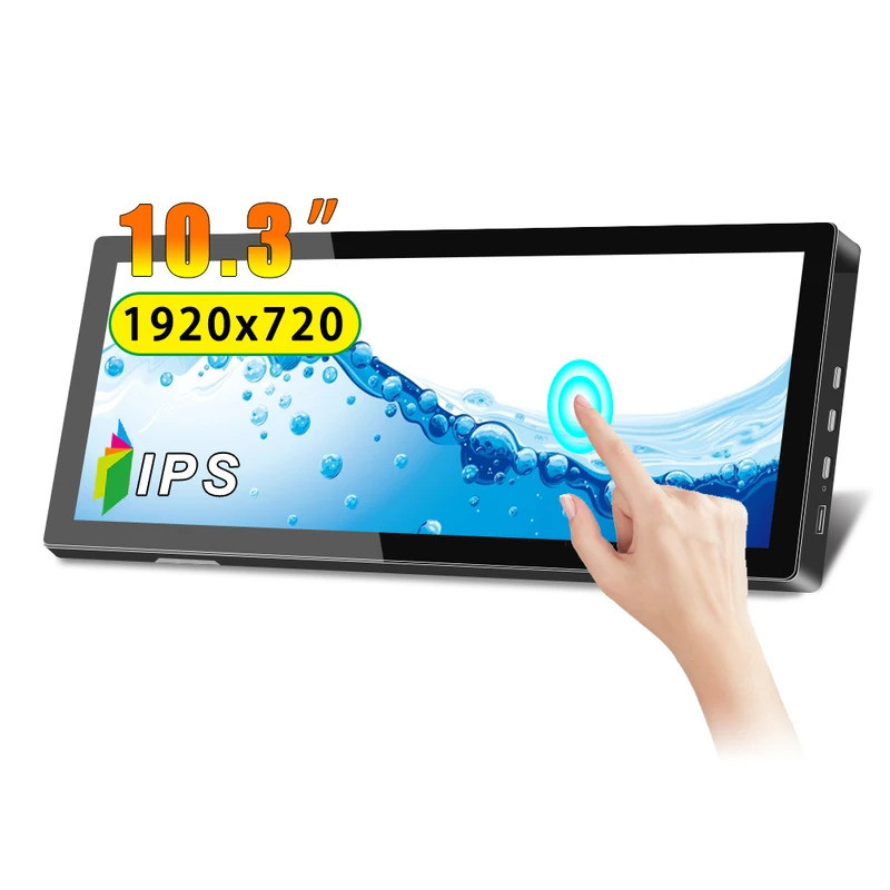 Long Monitor Portable Monitor 10.3inch Touchscreen 1920x720 60Hz IPS ...