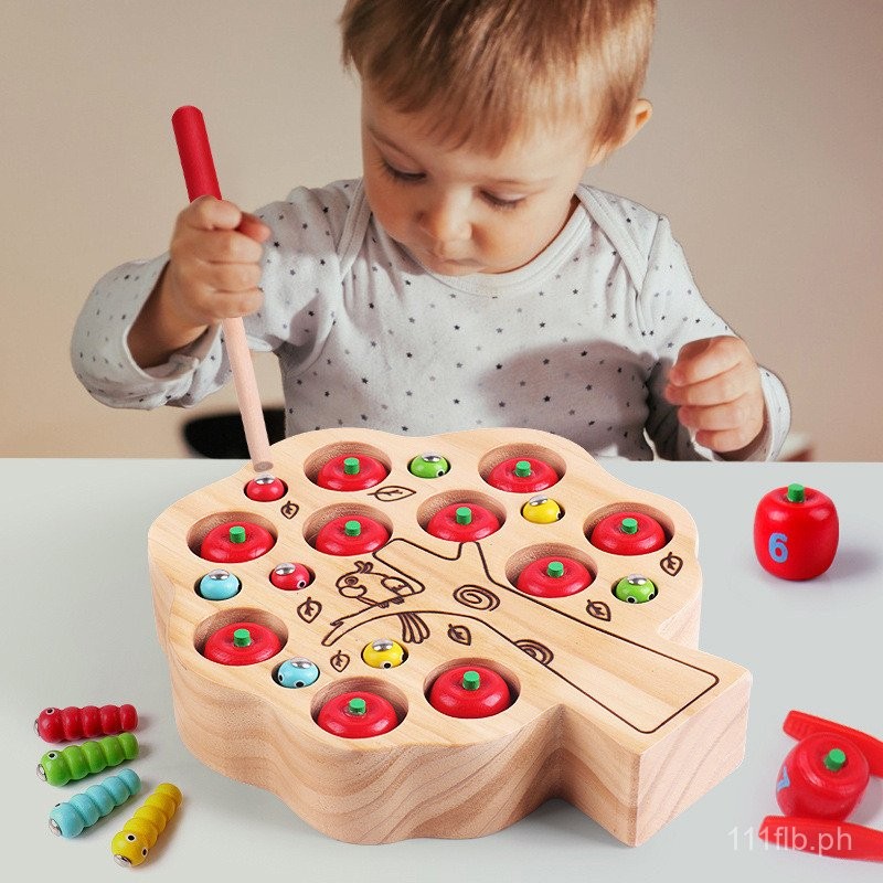 Solid Wood Apple Tree Educational Digital Cognitive Magnetic Bug ...