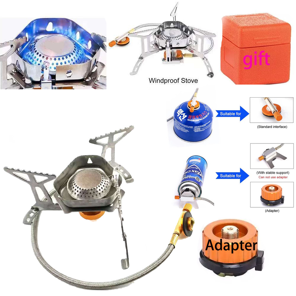 Foldable Camping Gas Stove Burners Piezo Windproof Stove Outdoor Butane ...