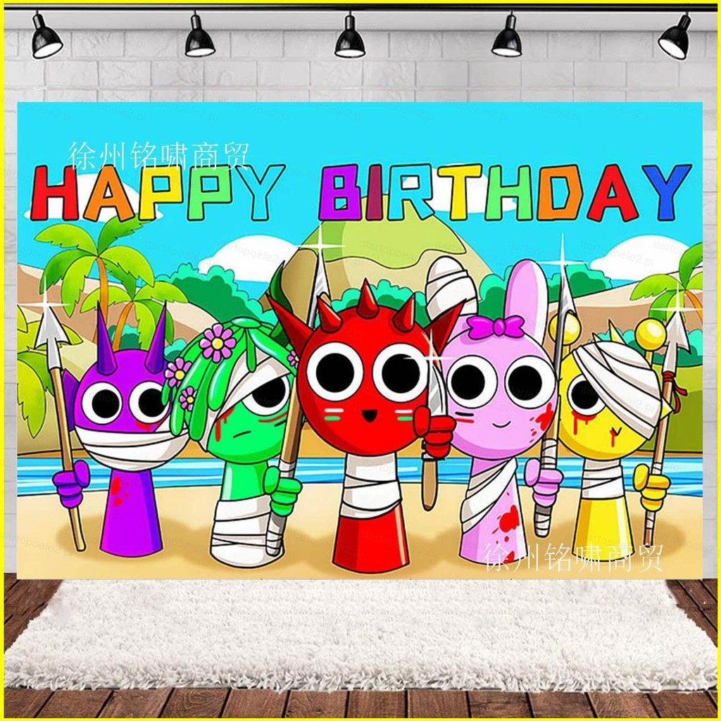 ST2 Sprunki Rhythm box Theme decoration birthday Party Photography ...
