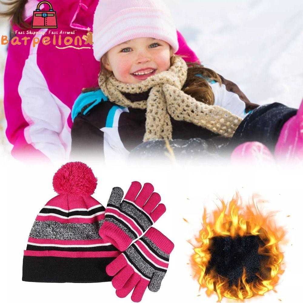 BARPELLON 2 Piece Kids Bonnet, Thickned Cold Proof Knitted Hat, Fashion ...