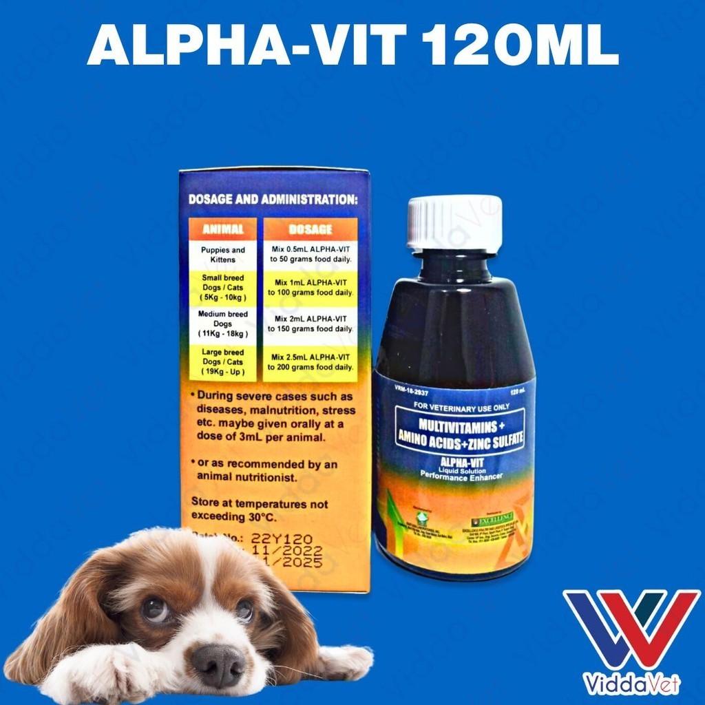 Alpha Vit 120 ml for Pets Multivitamins and Amino Acid for Animals ...