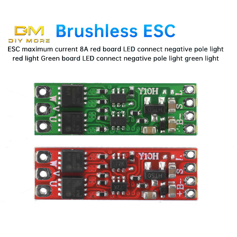 DIYMORE 2S-3S DC5V-16V 8A Micro Airplane Brushless ESC Brushless Motor ...