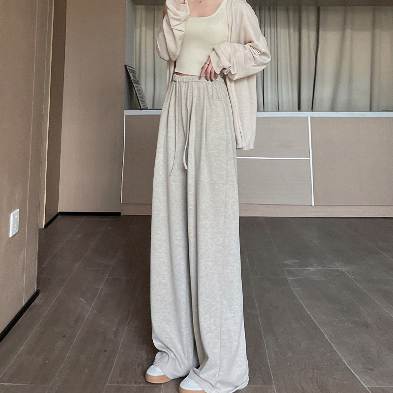 BH Spring and Autumn women wide leg glutinous rice pants high sag loose ...