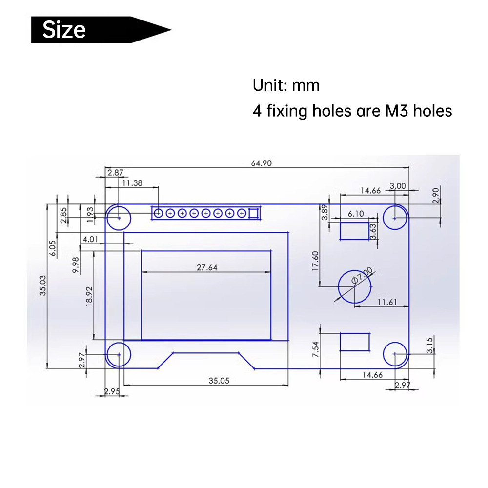 Pcbfun 0.96/1.3-inch OLED display EC11 rotary encoder module IIC ...