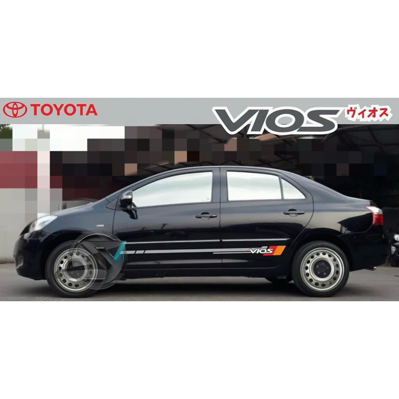 S1327 Toyota Vios Car Body Stripe vinyl Decal Sticker | Shopee Philippines