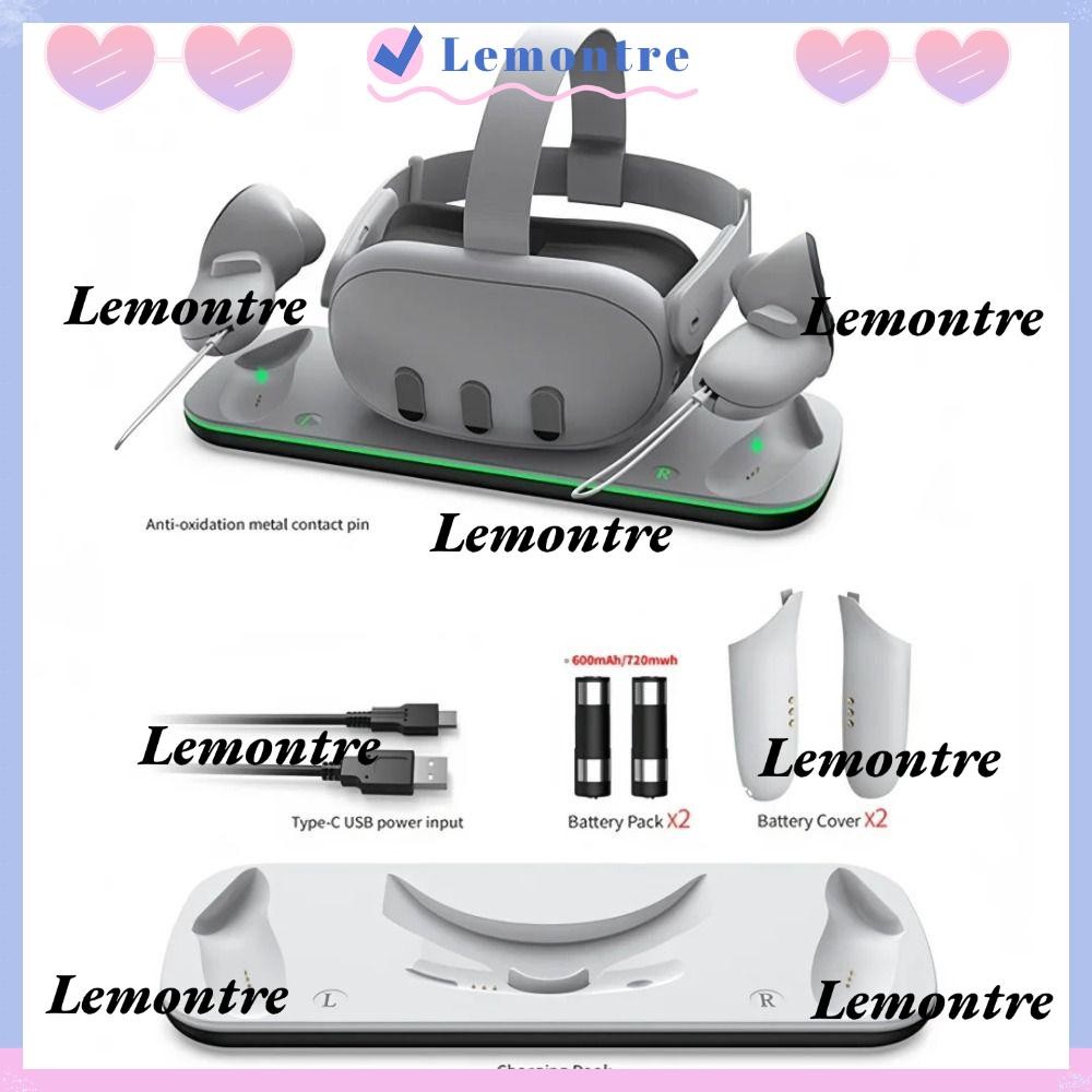 LEMONTRE Magnetic Charging Station, LED ABS VR Headset Controller ...