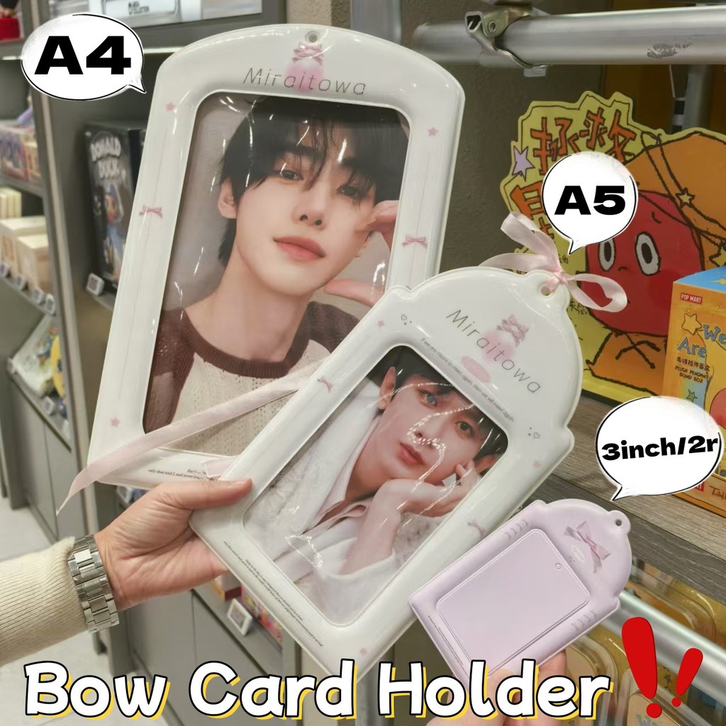 A4/A5/3 inch/2r Kpop Idol INS PVC Oversized Bow Card Holder Photocard Storage Star-Chasing Lomo ...