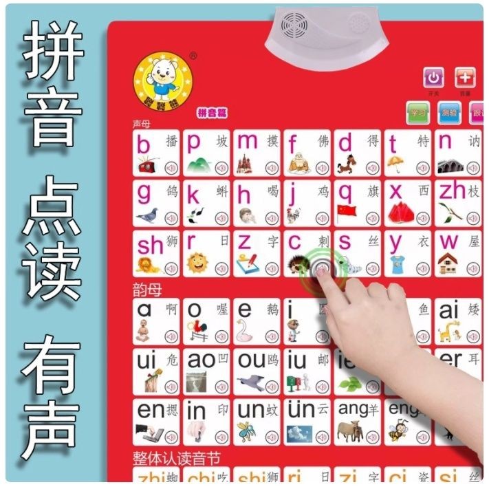 Baby Chinese Pinyin Audio Wall Chart Early Childhood Education Voice ...