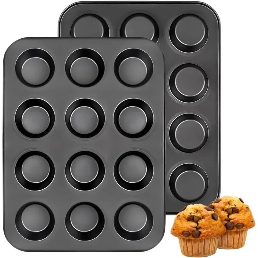6/12/24Holes Square Cupcake Pan Non Stick Muffin Pan Tray Round Cupcake ...