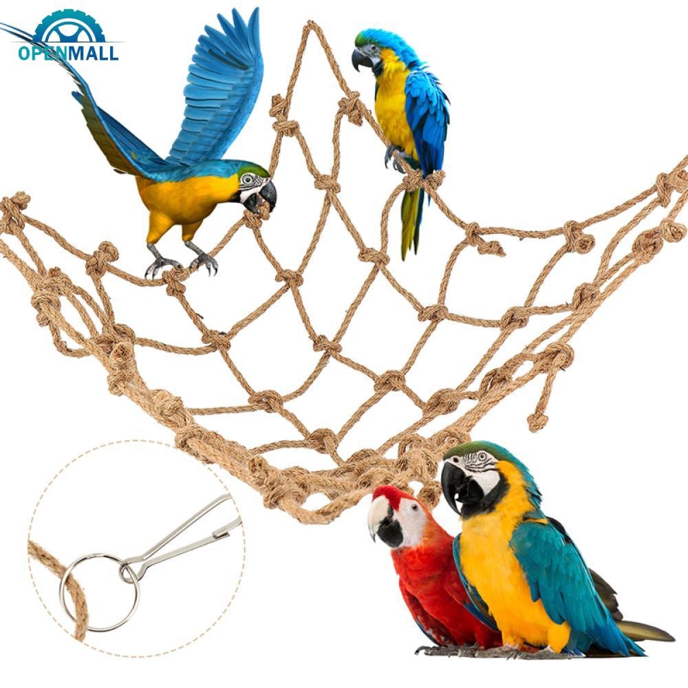 OPENMALL Bird Toys Bird Climbing Net Bird Parrot Cage Toy Swing Hemp ...