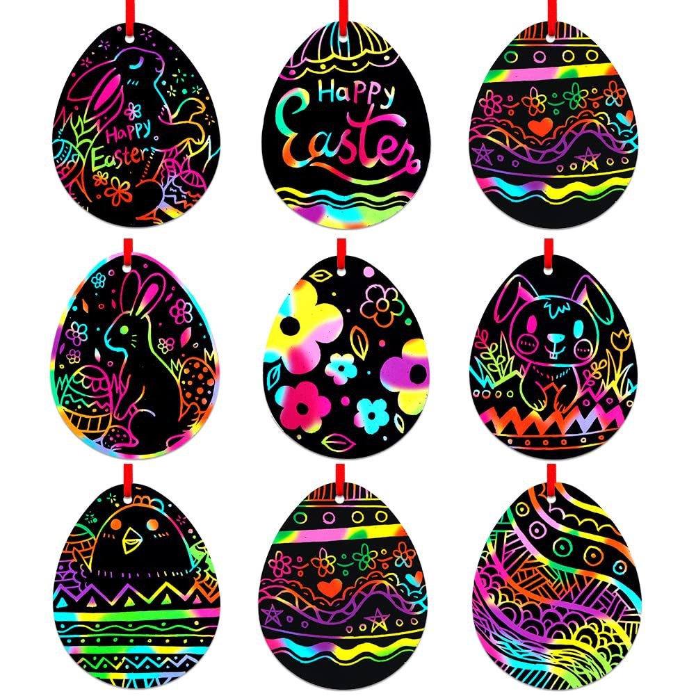 Easter Scratch Paper Art Kit Easter Egg Scratch Kit Kids Crafts Easter ...