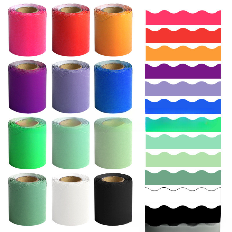 10m/roll 5.7cm Bulletin Board Frame Sticker Monochrome Border for ...