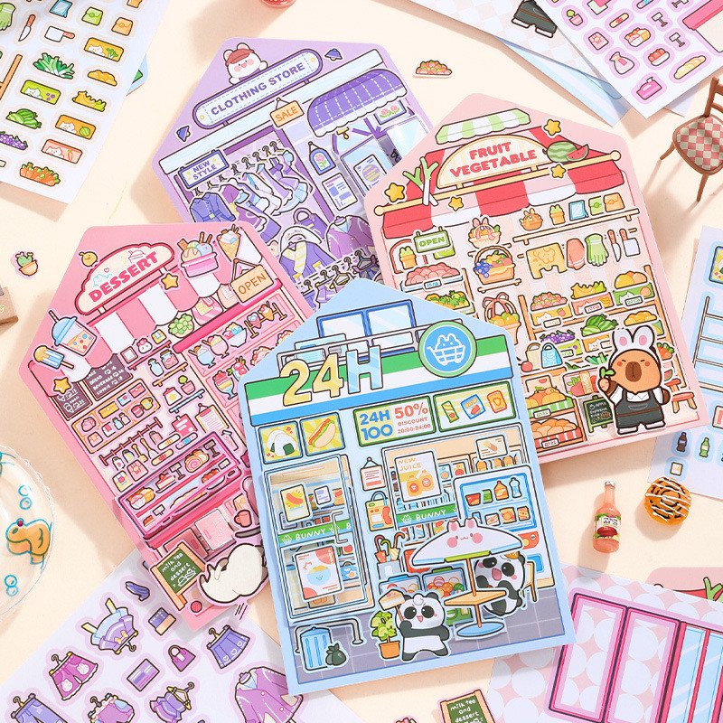 Cdaily|6 Pieces into Street View Landscaping Organ Stickers Cartoon ...