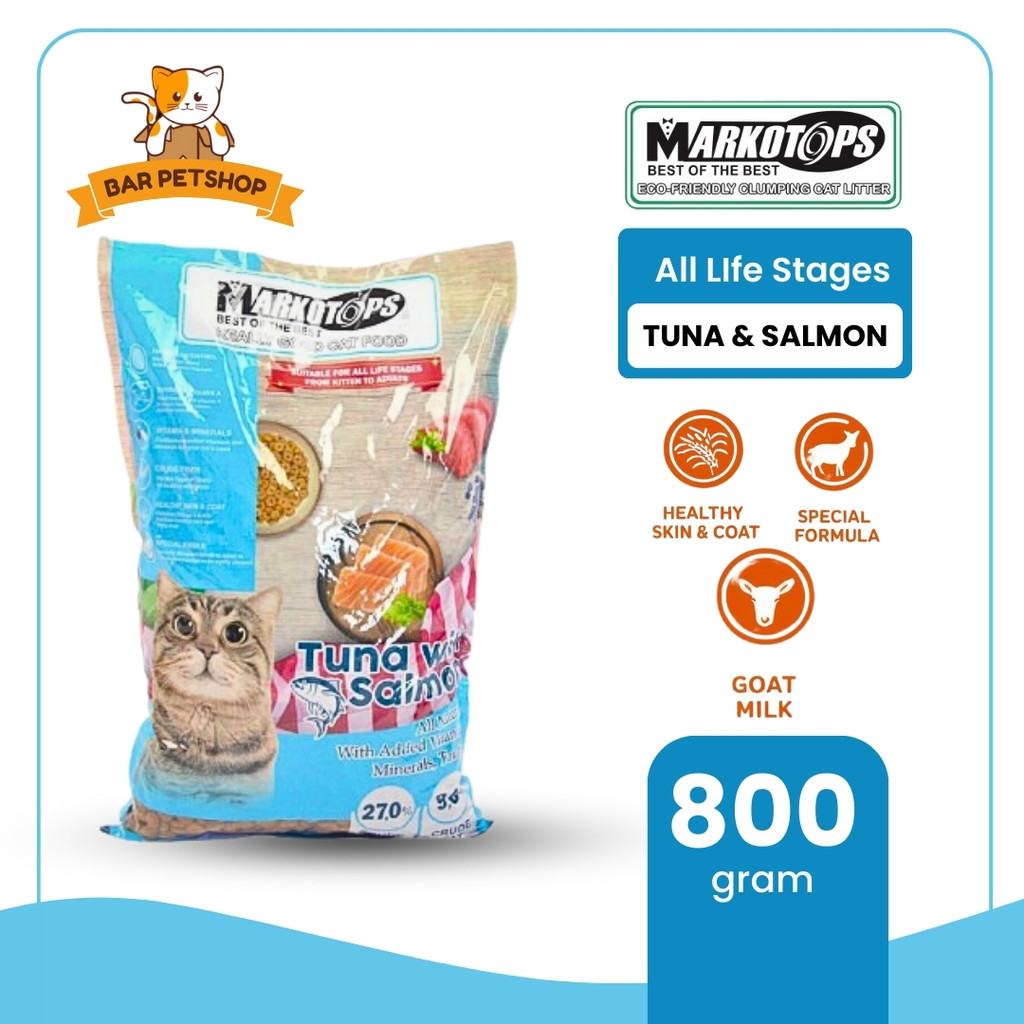 Markotops Tuna Salmon Goat Milk All LIfe Stages Dry Cat Food 800gr ...