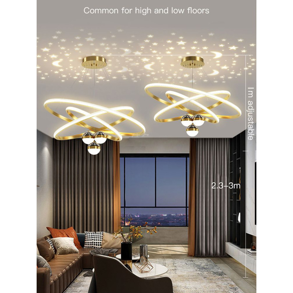 Remote Chandelier Ceiling Light Bedroom Modern Hanging Lights Living ...