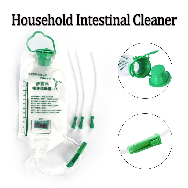 1200ML Home Colon Cleansing Enema Kit Reusable Anal Douche Rinse Bag ...