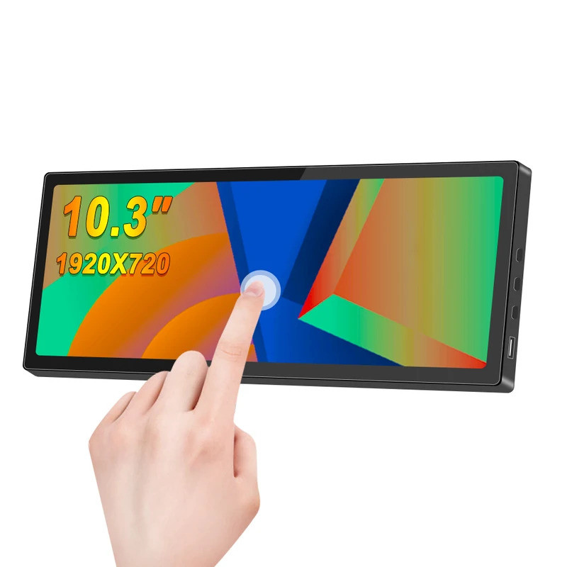 10.3 inch Touchscreen Monitor 1920x720 IPS Display HDMI Type C LCD Bar ...