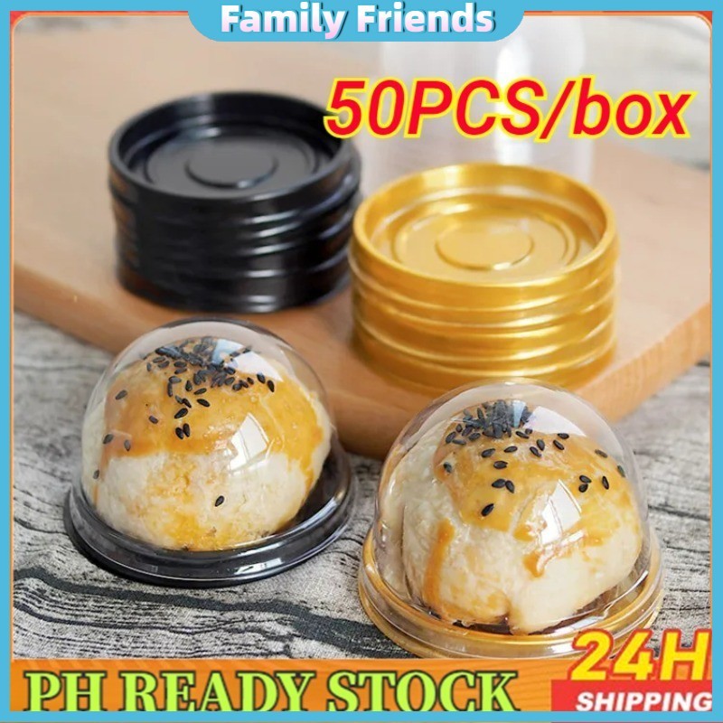 50pcs Container Plastic Box Cupcake Case Dome Egg Yolk Crisp Carrier ...