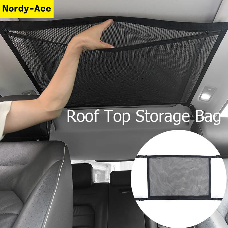 SUV Car Ceiling Storage Roof Bag Breathable Mesh Organizer Auto ...