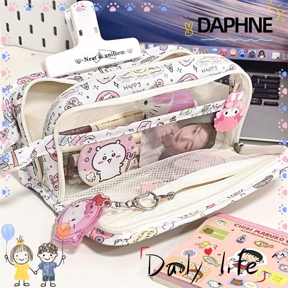 DAPHNE Pencil , Multi-functional Canvas Pen Bag, Portable Hello Kitty ...
