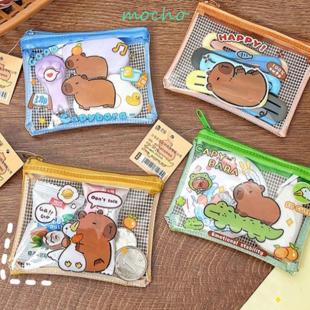 MOCHO Capybara Coin Purse Wallet, Zipper Cartoon Capybara Purse Bag ...