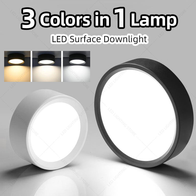 Tri-color Pin Light Surface Mounted 5/7/10/12/15/18/24 Watts LED ...