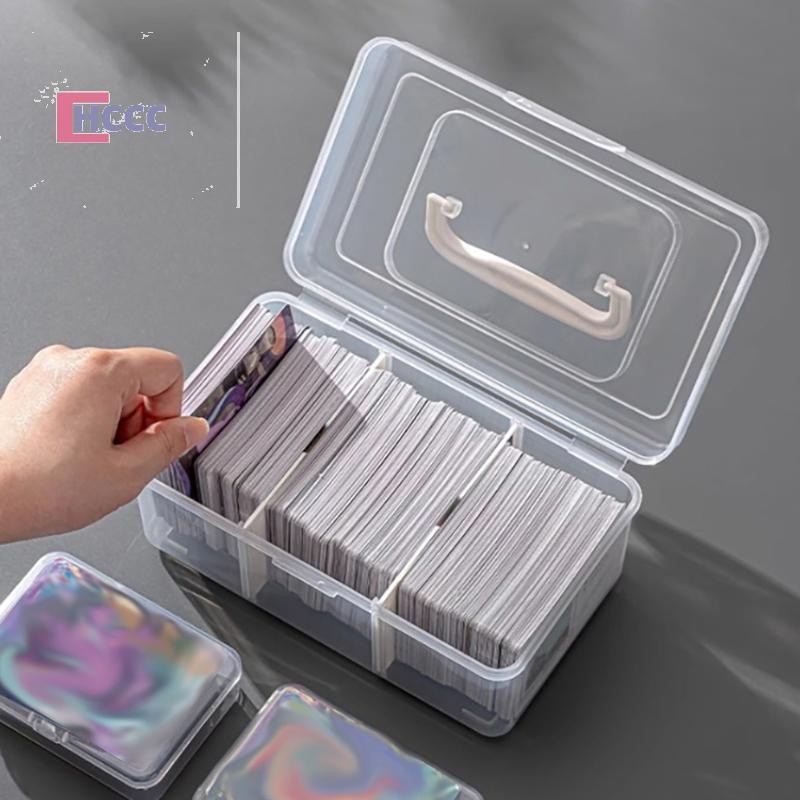 HCCC Plastic Handheld Clear Card Organizer Box With Small Box Holds 400 ...