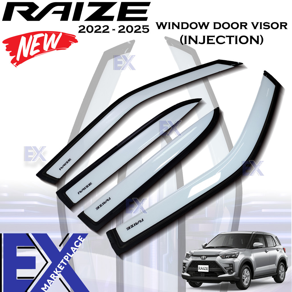 Toyota Raize 2022 to 2025 INJECTION Window Door Rain Visor BLACK WHITE ...