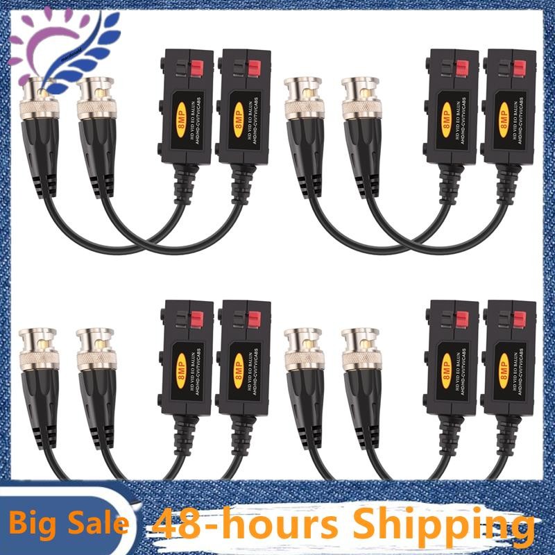 1080P AHD/HD-CVI/TVI/CVBS Passive HD Video Balun Transmitter 4 Pairs ...