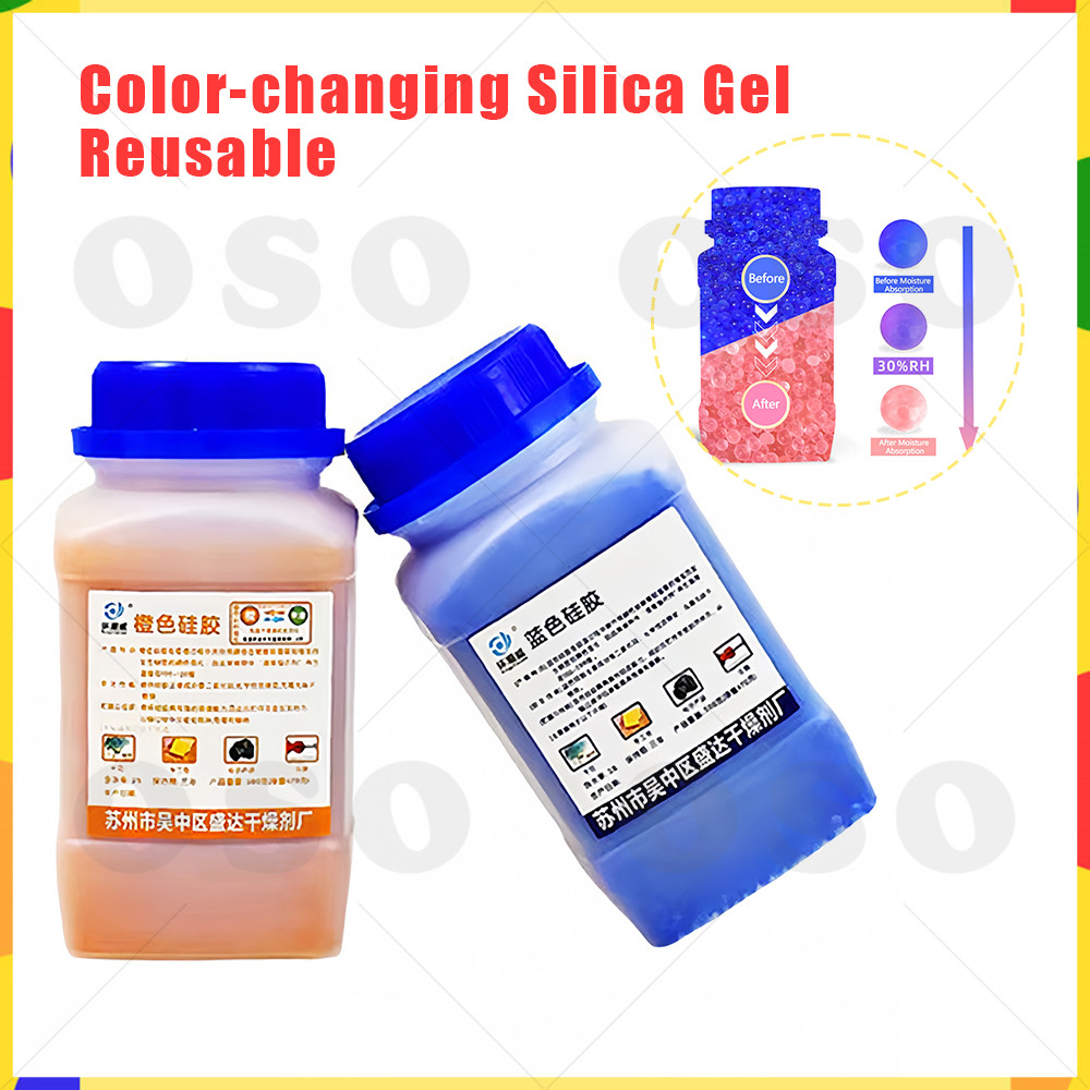 500g Reusable Silica Gel Color Changing Desiccant Moisture Absorb Pure ...
