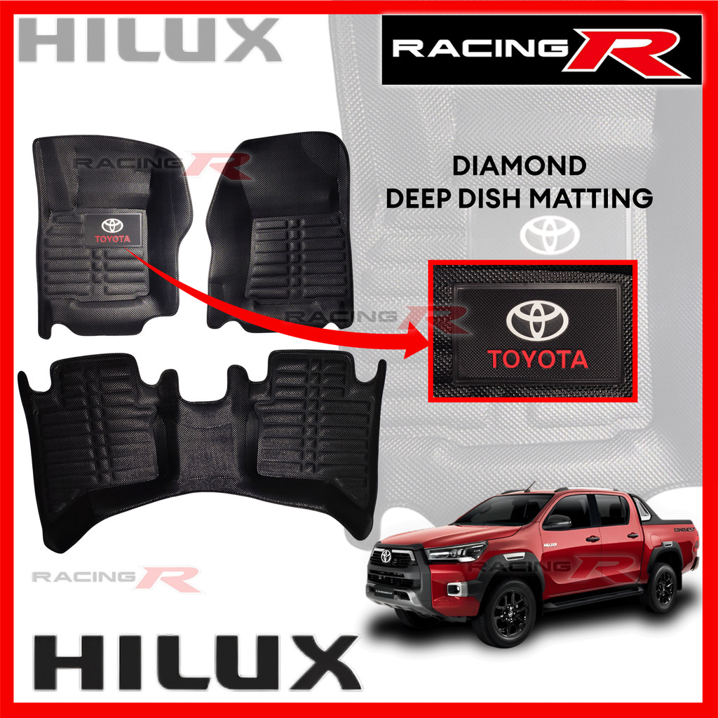 Toyota Hilux Revo or Conquest 2016 to 2025 Diamond Deep Dish Matting ...