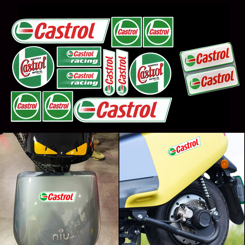 Relfective Castrol Motor Oil Racing Sponsor Motorcycle Car Sticker Auto ...