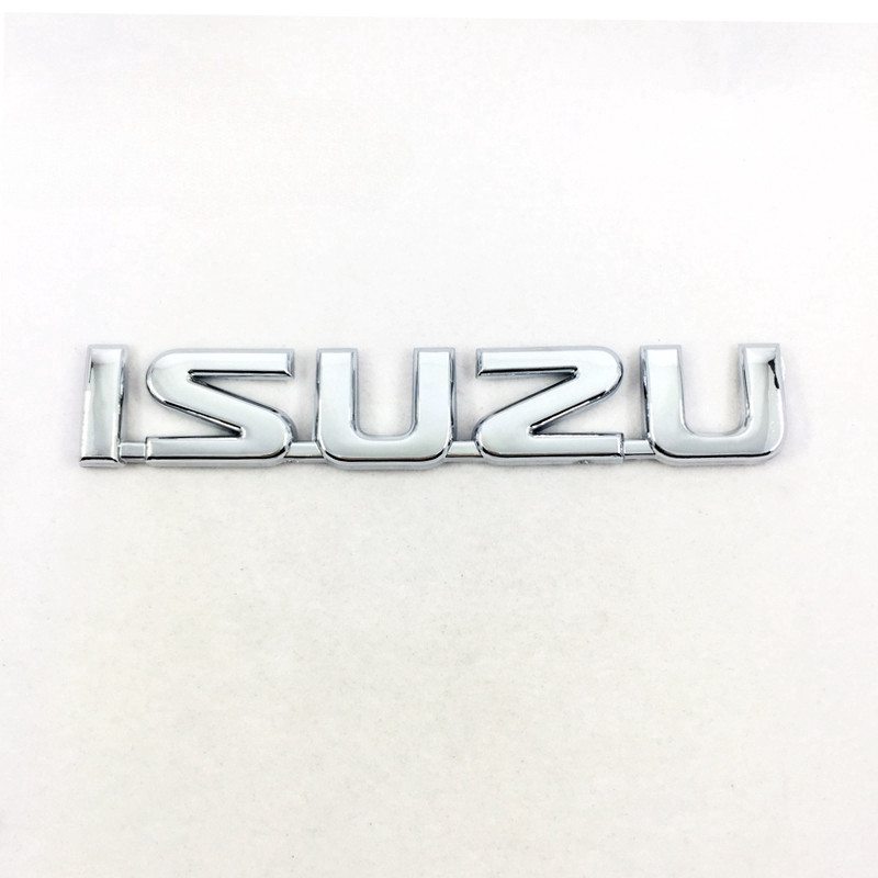1 x ABS Chrome ISUZU Logo Letter Car Side Rear Trunk Emblem Sticker ...