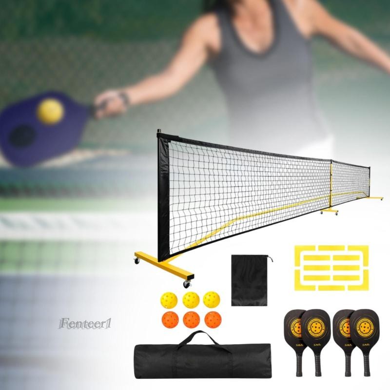 [Fenteer1] Portable Pickleball Net Set Storage Bags High Density Mesh ...