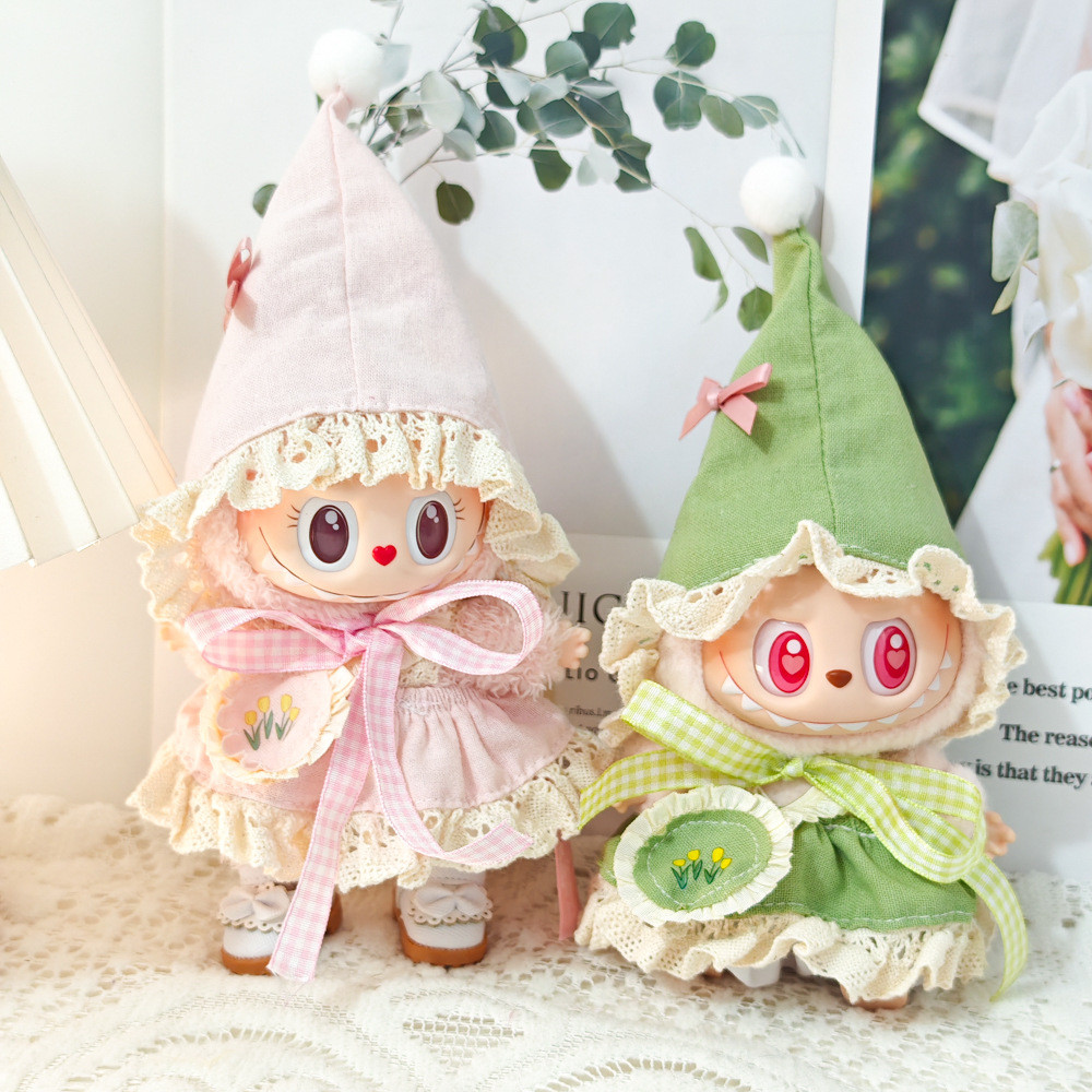 Labubu accessories, Labubu pink and green elf clothes 4-piece set ...