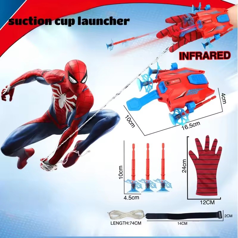 Suction Cup Glove Launcher Anime Hero Spider-Man Soft Bullet Suction ...