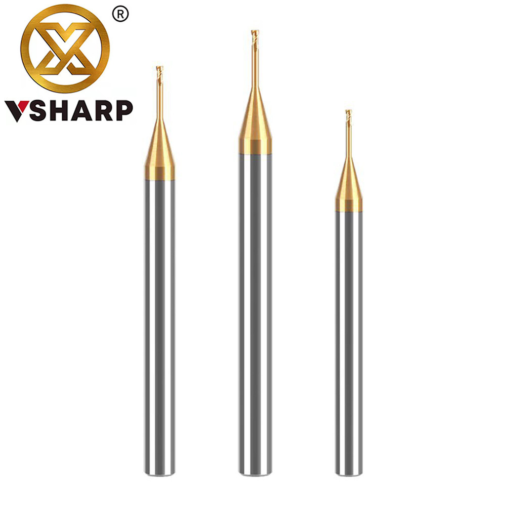 HRC55 Long-neck Micro 2 Flutes Flat End Mill Deep Groove Square ...