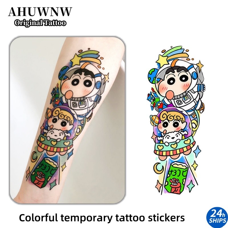 AHUWNW Tattoo Sticker 7.5cm × 12cm Waterproof Durable Arm Tattoo Lasts ...