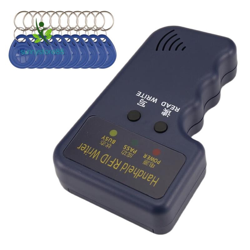 Handheld 125KHz RFID Reader Writer Duplicator Copier, Upgrade ID Card Cloner Programmer, with ...