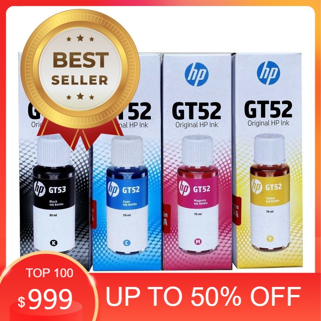 HP ink GT53 GT52 Black cyan yellow magenta Bottle Printer DeskJet GT ...