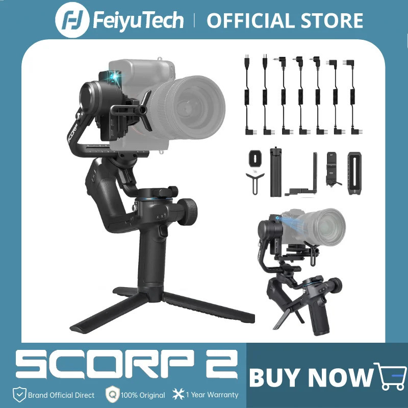FeiyuTech SCORP 2[Official]Camera Gimbal Stabilizer Built-in AI Tracker Upgrade Joystick Touch ...