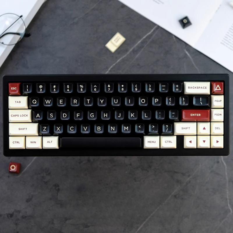 Rome SA Profile PBT 150 Keys Minimalist Mechanical Keycap Black Red ...