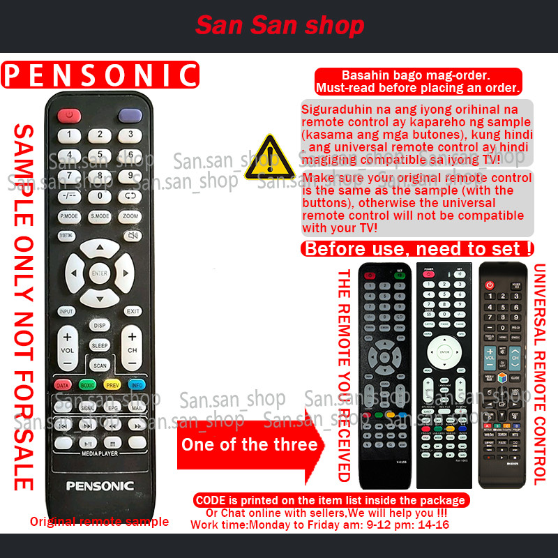 Universal remote control for pensonic led tv | Shopee Philippines